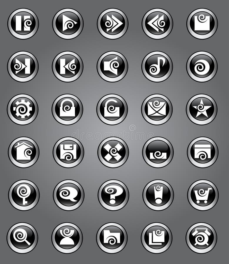 Original icons with curls stock vector. Illustration of stop - 11807349