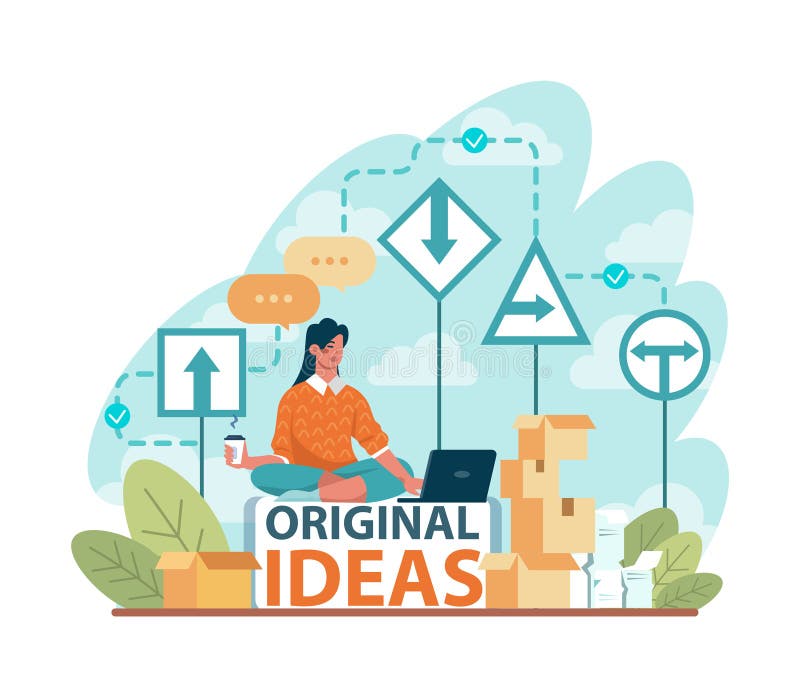 Original Ideas Concept. Creative Innovations or Solutions Generation ...
