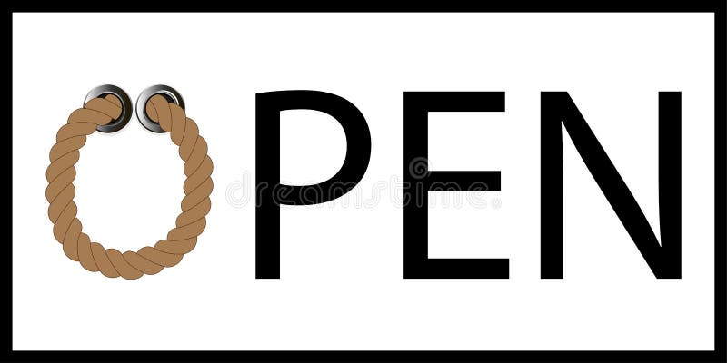 Original Inscription Open on a White Background Stock Vector ...