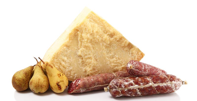 Original Italian Food Specialties in White Background Stock Image ...