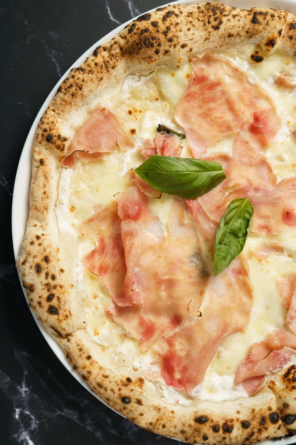 Original Italian Pizza with Cheese and Prosciutto Stock Photo - Image ...
