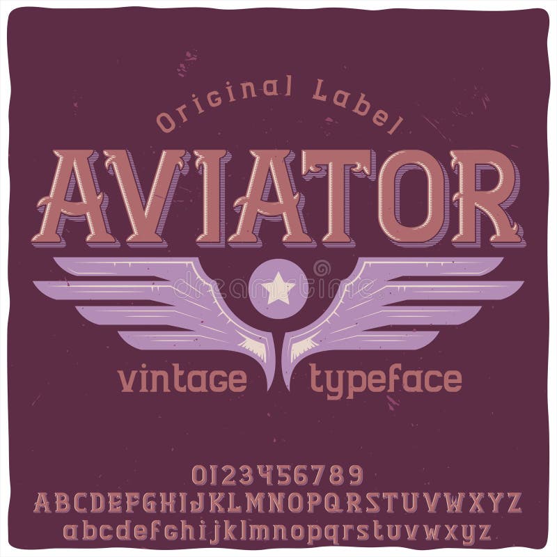 Aviator Font Stock Illustrations – 636 Aviator Font Stock Illustrations ...