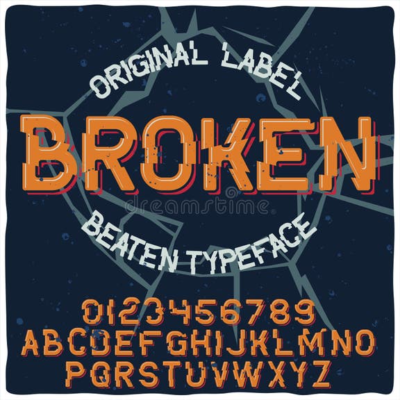 Original Label Typeface Named Stock Vector - Illustration of lettering ...