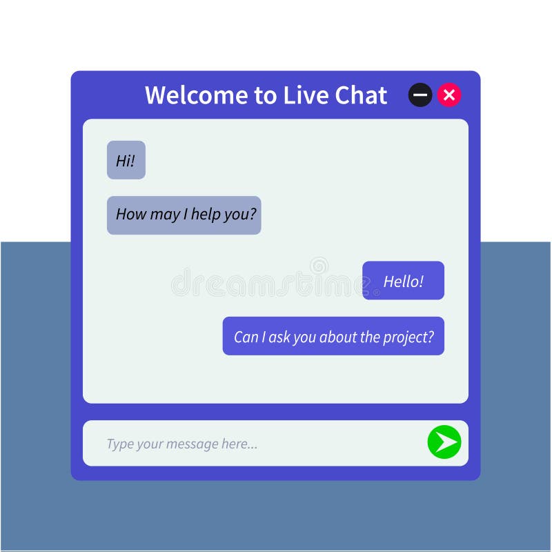 Original Live Chat Window for Web Pages Stock Vector - Illustration of ...