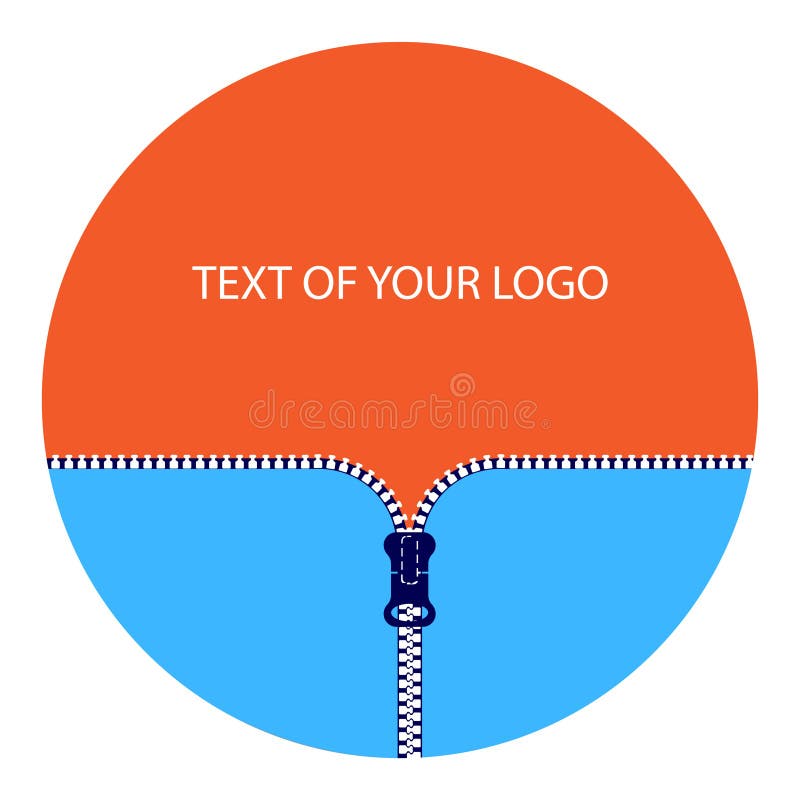 Original Logo, Zipper in Open Position. Color Vector in Flat Style ...