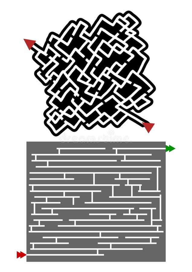 Two creative mazes stock vector. Illustration of game - 47443411