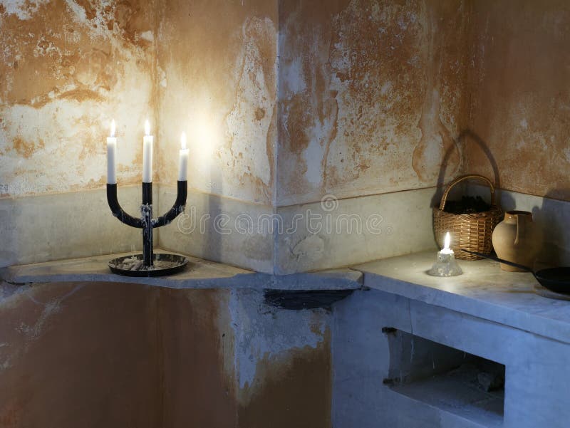 Original Medieval Kitchen in Italy Stock Image - Image of fire, brick ...