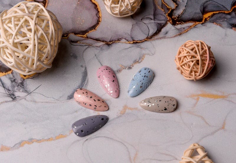 Original Nail Decoration with Gel Lacquer Stock Image - Image of ...