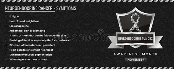 Original Neuroendocrine Tumor Ribbon with Symptoms, Shield Design with ...