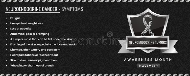 Original Neuroendocrine Tumor Ribbon with Symptoms, Shield Design with ...