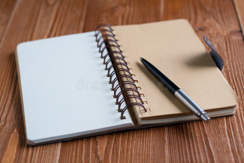 Original Notepad on the Wooden Surface Stock Photo - Image of personal ...