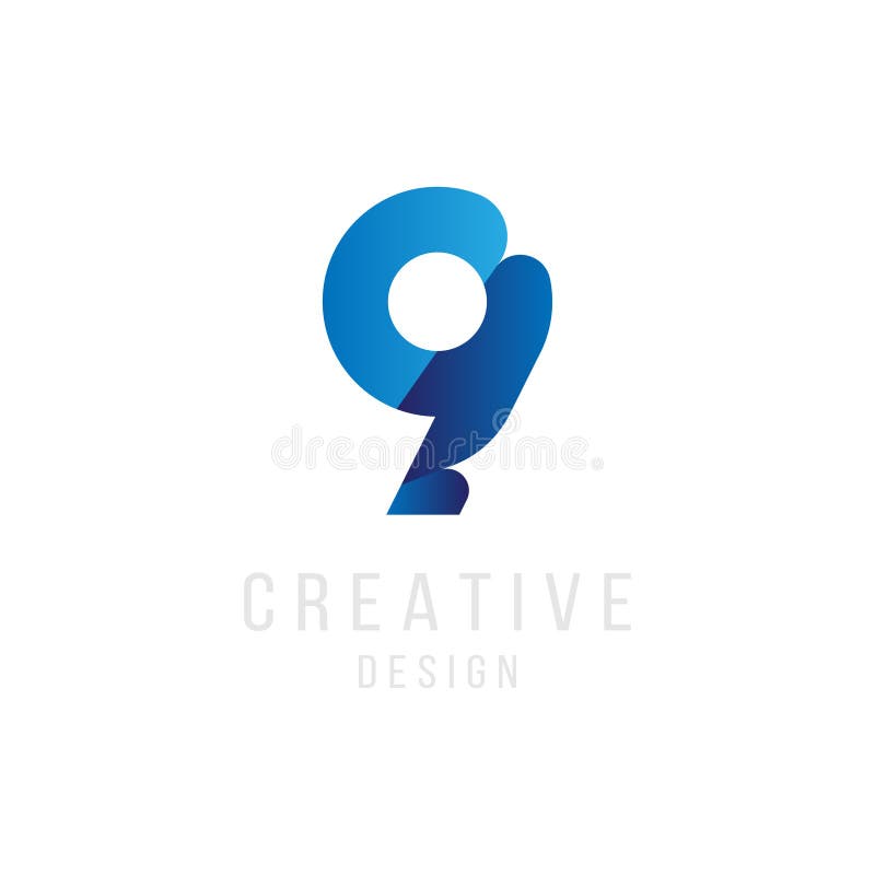 Original Number 9 in Blue Colour for Logotype. Vector Sign Logo Design ...