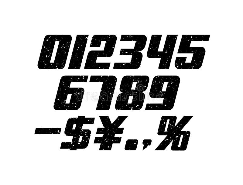 Original Number Font Illustration (italic Stock Illustration ...