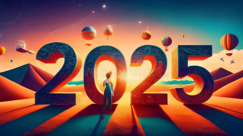 Concept: New Year. Original Numbers 2025 Symbolize the Coming Year ...