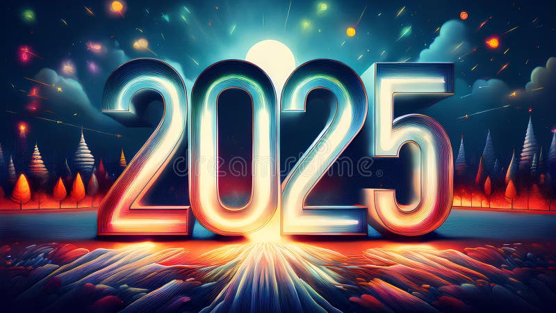 Concept: New Year. Original Numbers 2025 Symbolize the Coming Year ...