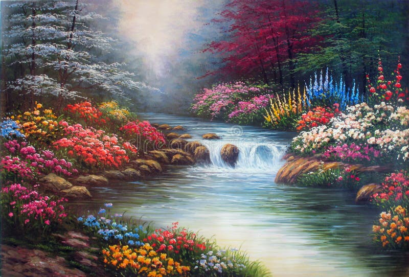 Original Washerwoman Painting Stock Illustration - Illustration of ...