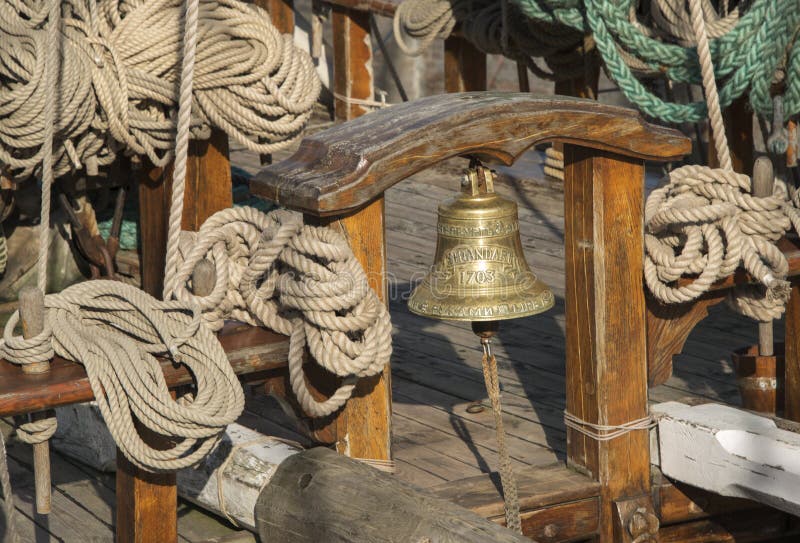 Ship bell of Titanic ship stock photo. Image of call - 24349160
