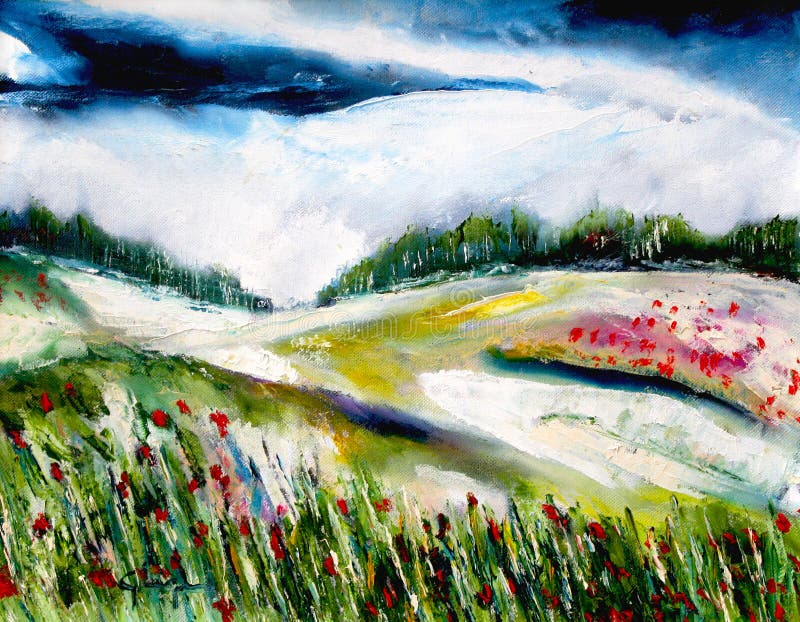 A original painting. stock illustration. Illustration of countryside ...