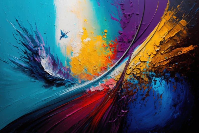 Original Painting with a Background of Abstraction Stock Illustration ...