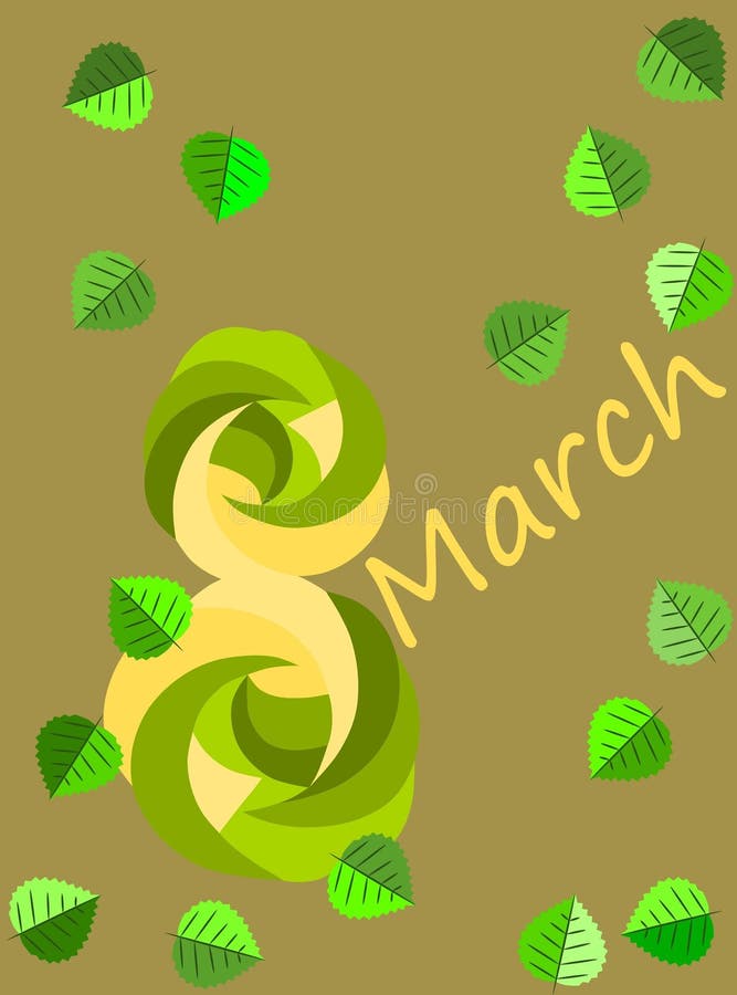 Original Postcard from March 8th. Vector Drawing of Congratulations in ...