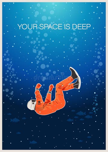 Astronaut Falling in Abyss Vector Illustration Stock Vector ...