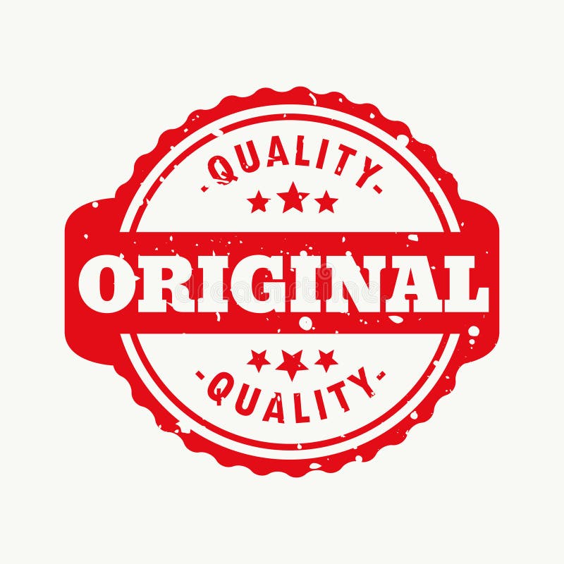 Genuine Quality Award Golden Label Badge Design with Ribbon Stock ...