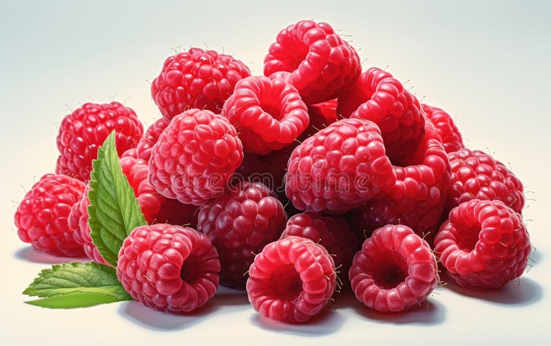 Original Raspberry on White Background Stock Image - Image of vector ...
