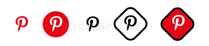 Original Red Pinterest Web Icon Editorial Stock Photo - Illustration of ...