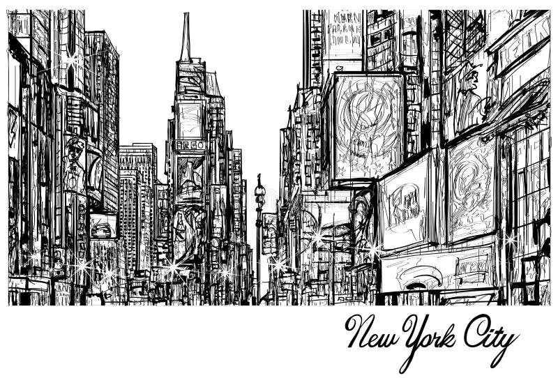 Times Square Drawing Stock Illustrations – 613 Times Square Drawing ...