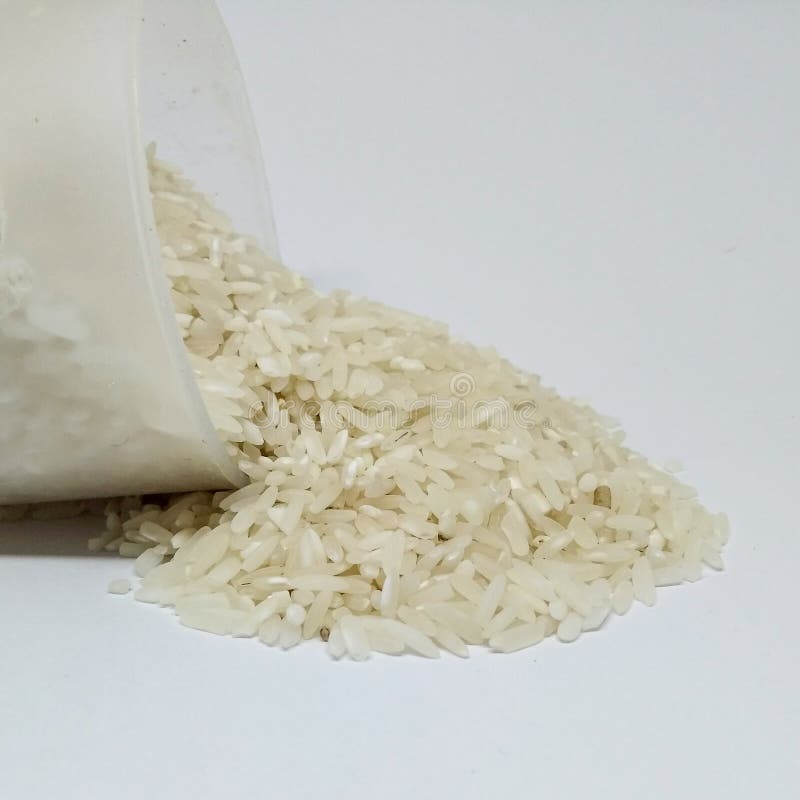Rice Spill on White Background Stock Photo - Image of natural, harvest ...