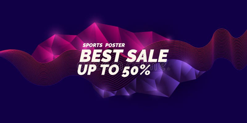 Original Sale Poster for Discount. Abstract Polygonal Background. Low ...