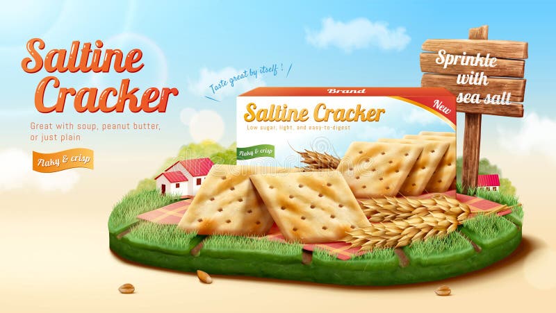 Original Saltine Cracker Ad Stock Vector - Illustration of healthy ...