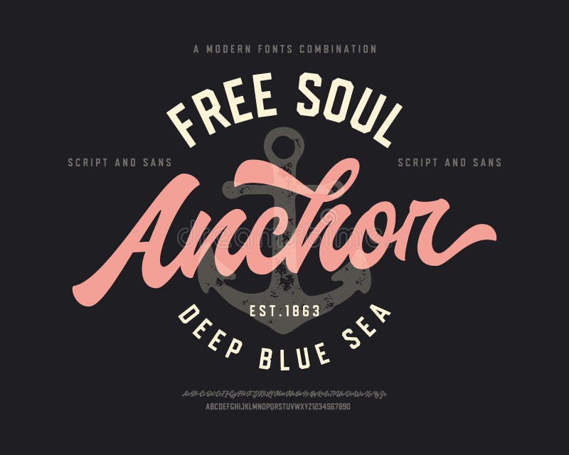 Original Script and Sans Serif Fonts Vector Stock Vector - Illustration ...