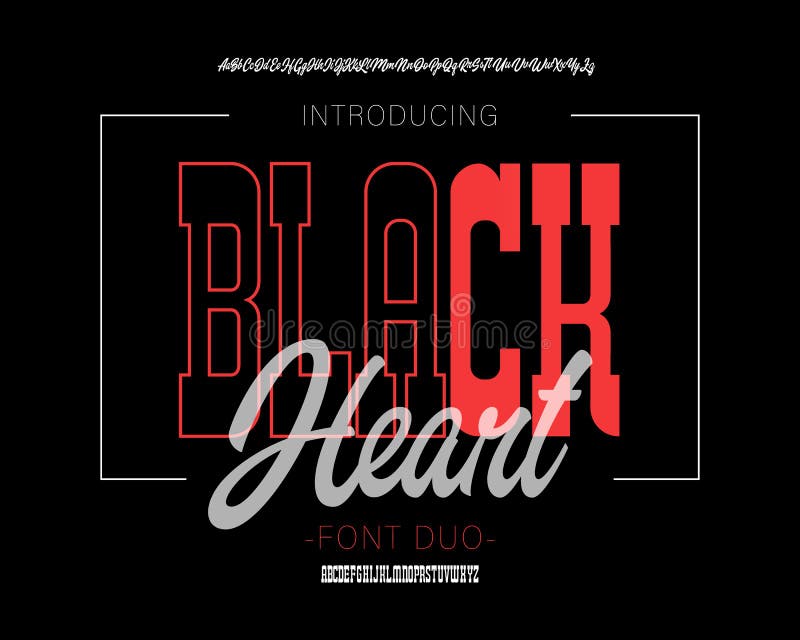 Original Script and Sans Serif Fonts Vector Stock Vector - Illustration ...