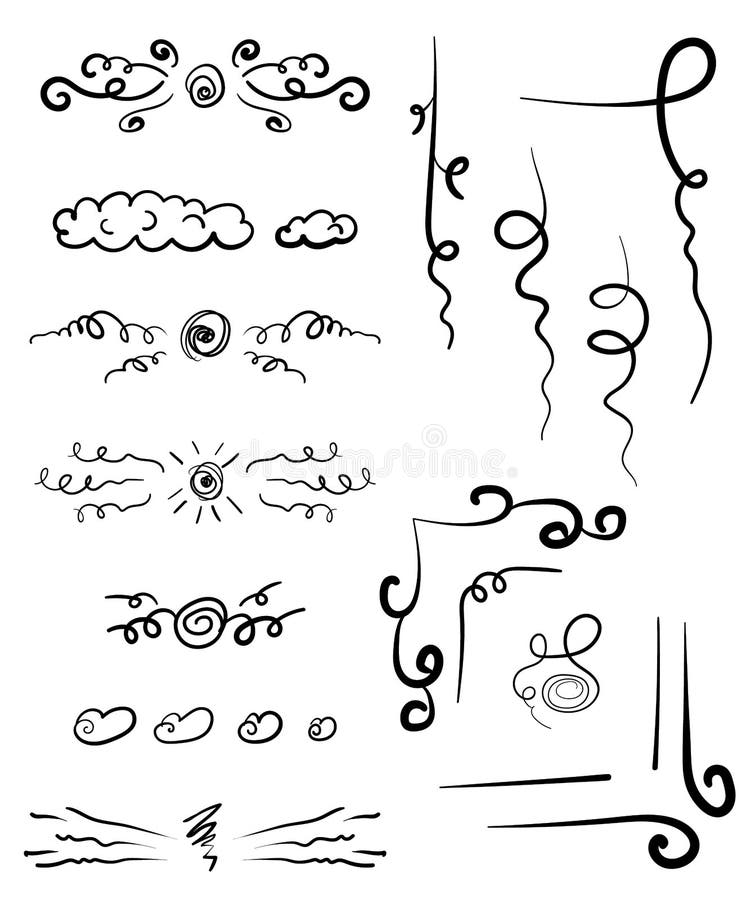 Original Scroll Elements. Borders. Vector Illustration Stock Vector ...