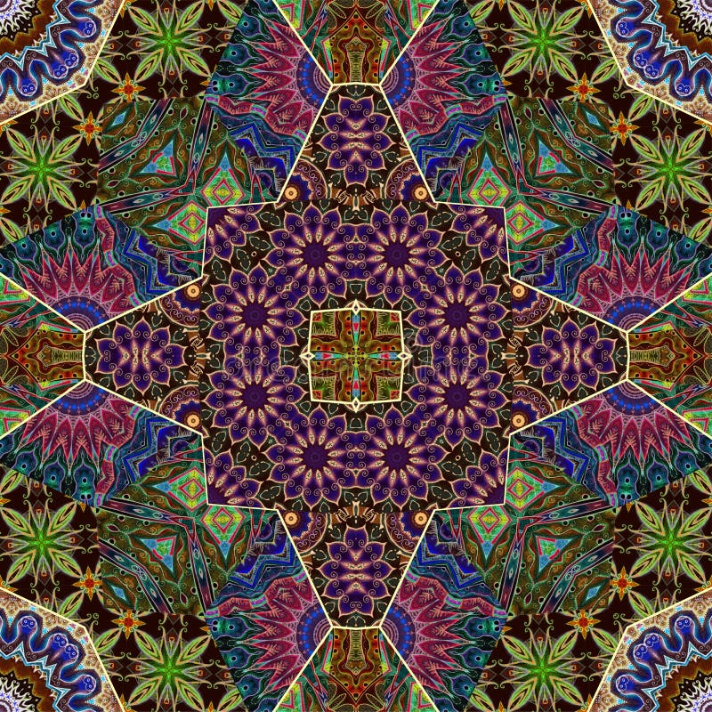 Original Seamless Patchwork Pattern with Ethnic Motifs. Print for ...