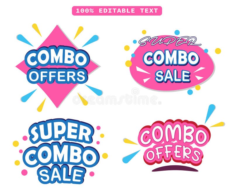 Original Set of Combo Offers Label Concept Stock Vector - Illustration ...