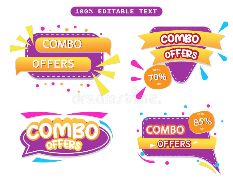 Original Set of Combo Offers Labels Stock Vector - Illustration of ...