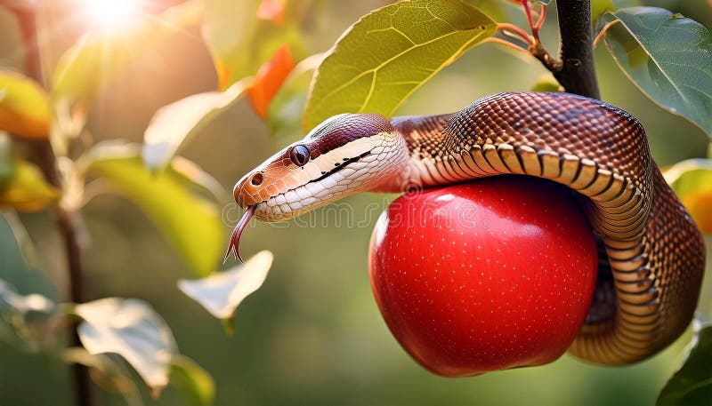 Original Sin and the Forbidden Fruit Concept - Snake and Apple ...
