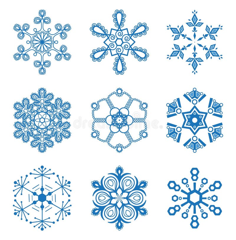 Original snowflakes set stock vector. Illustration of fantastic - 28139189