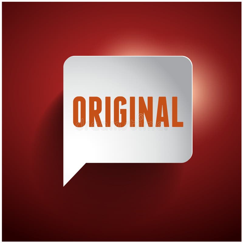 Original speech bubble tag stock vector. Illustration of original ...