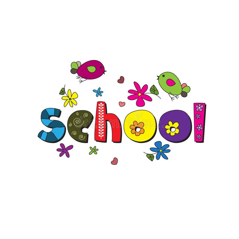 The Original Spelling of the Word School. Stock Vector - Illustration ...