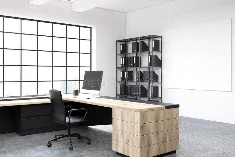 Original Table CEO Office Interior Side Stock Illustration ...