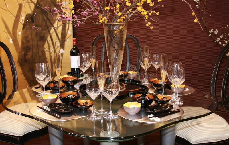Fancy dinner table setting stock photo. Image of fancy - 12930104