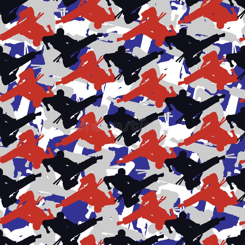 Cool Seamless Texture Pattern MMA, Karate for Print on T-shirts ...