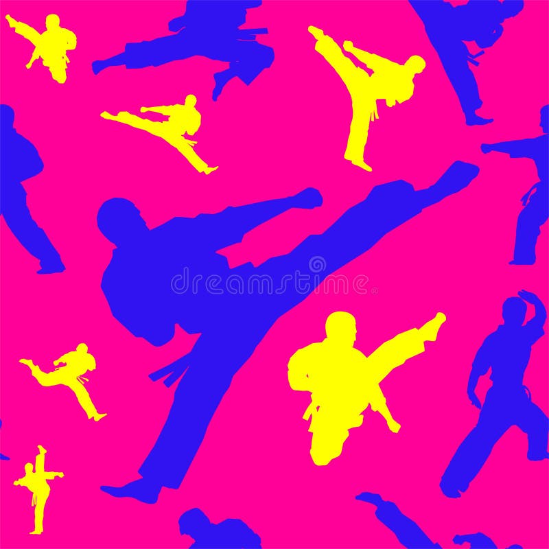 Cool Seamless Texture Pattern MMA, Karate for Print on T-shirts ...