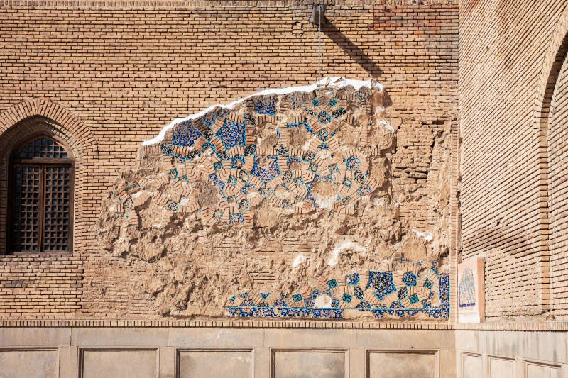 Original Tiling on Outer Wall of Blue Mosque in Tabriz Stock Photo ...