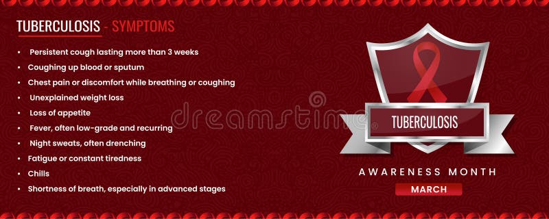 Original Tuberculosis Ribbon with Symptoms, Shield Design with Pattern ...