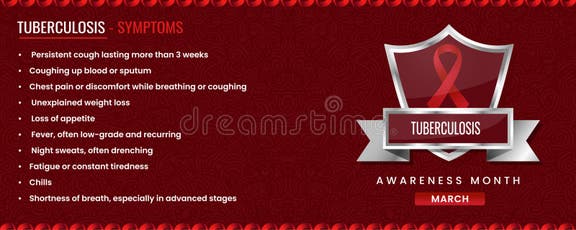 Original Tuberculosis Ribbon with Symptoms, Shield Design with Pattern ...