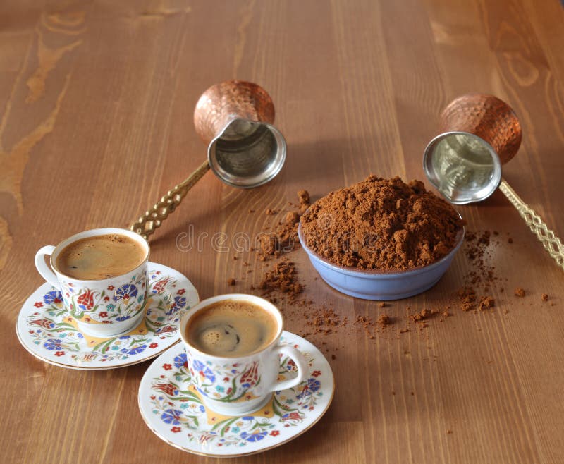 With Original Turkish Coffee, Coffee Pot and Cup Stock Photo - Image of ...